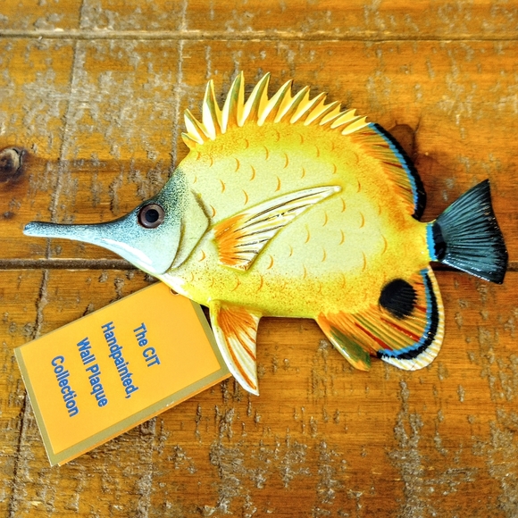 CIT Wall Plaque Collection | Wall Decor | Hand Painted Butterfly Fish ...